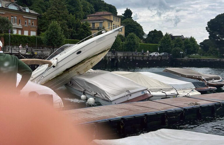 Lago di Como, il motoscafo finisce impennato sopra un'altra barca negli ...
